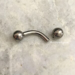 6G 7G 8G 10G 12G ASTM F136 Titanium Curved Barbell - Internally ...