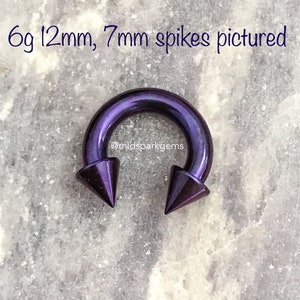 DARK PURPLE (3G, 4G, 5G, 6G, 7G, 8G, 10G, 12G) ASTM F136 Titanium ...