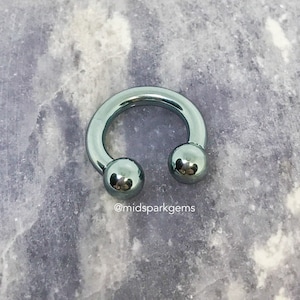 SILVER (3G, 4G, 5G, 6G, 7G, 8G, 10G, 12G) Anodized ASTM F136 Titanium ...