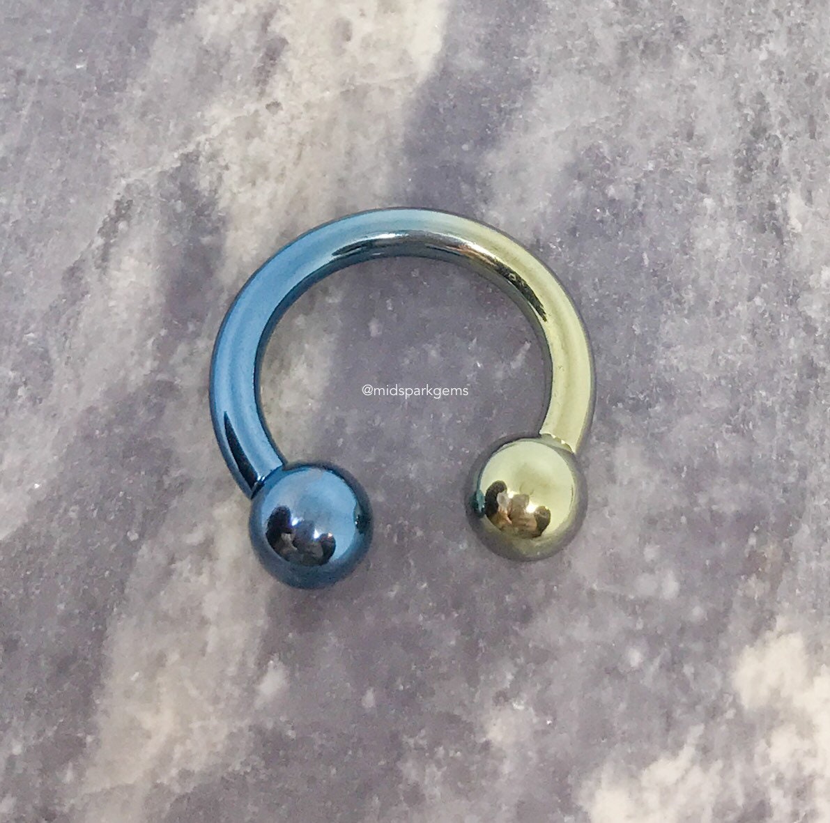 BLUE-GOLD Gradient (7G, 8G, 10G, 12G) - Bigger Gauge Horseshoe Circular ...