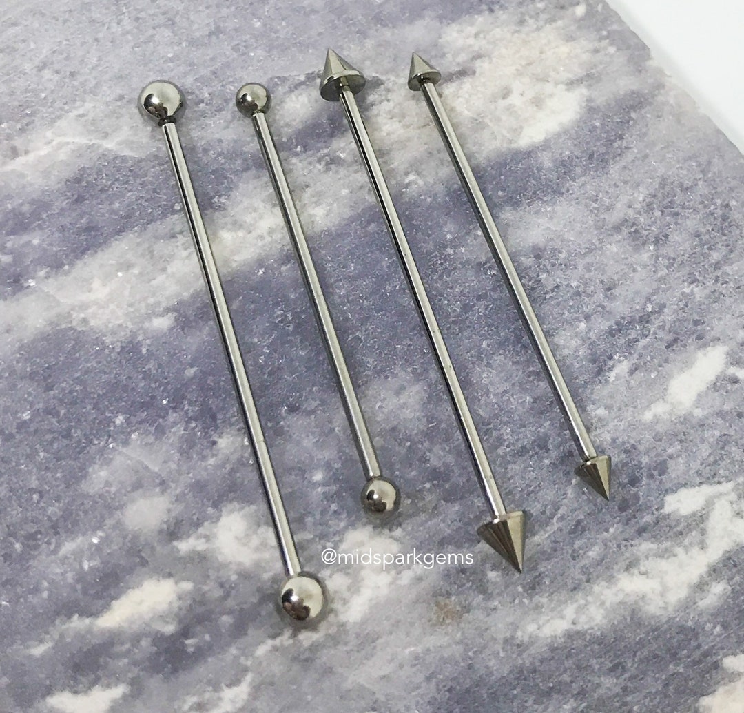 Industrial Barbell (16g) Internally Threaded ASTM F136 Anodized ...