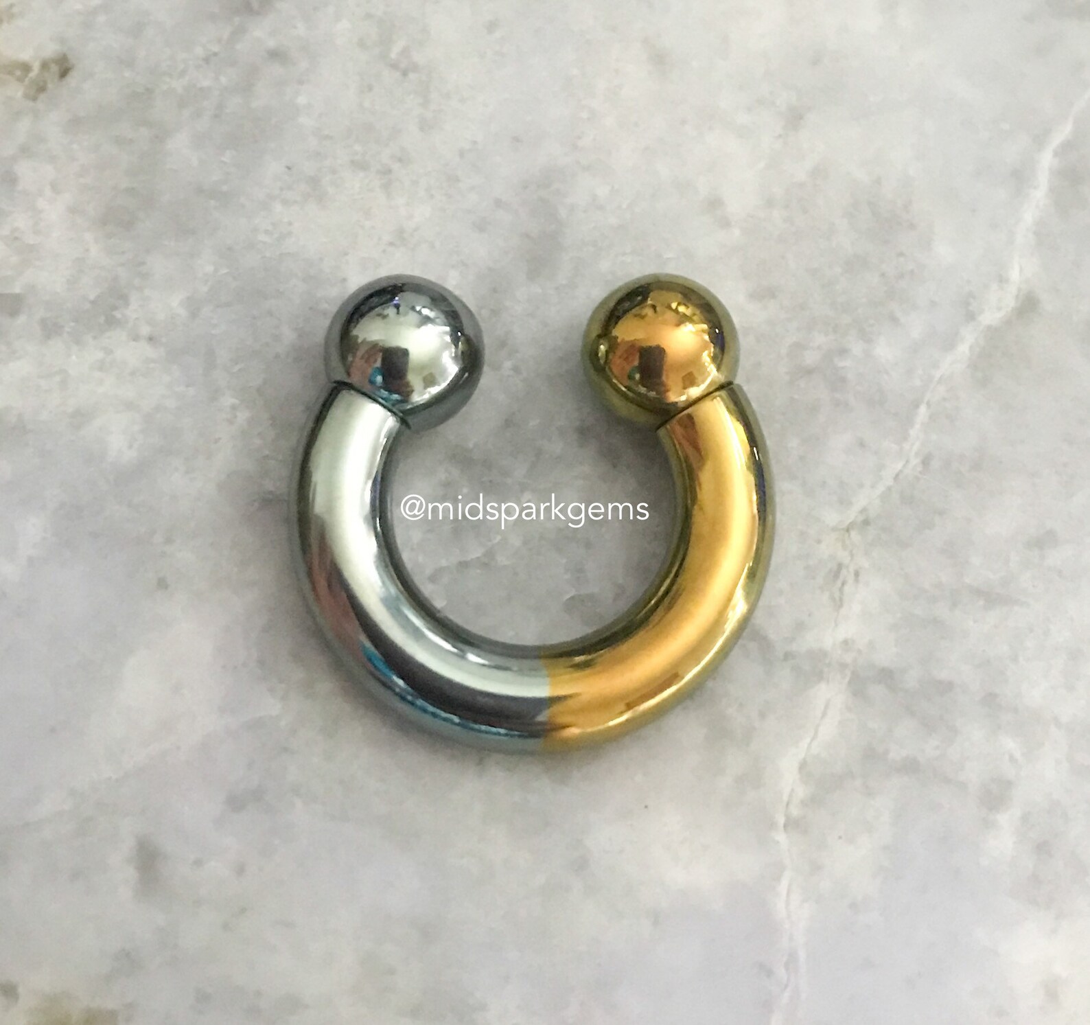 HALF GOLD / SILVER 4G 5G 6G 7G 8G 10G or 12G Anodized - Etsy UK