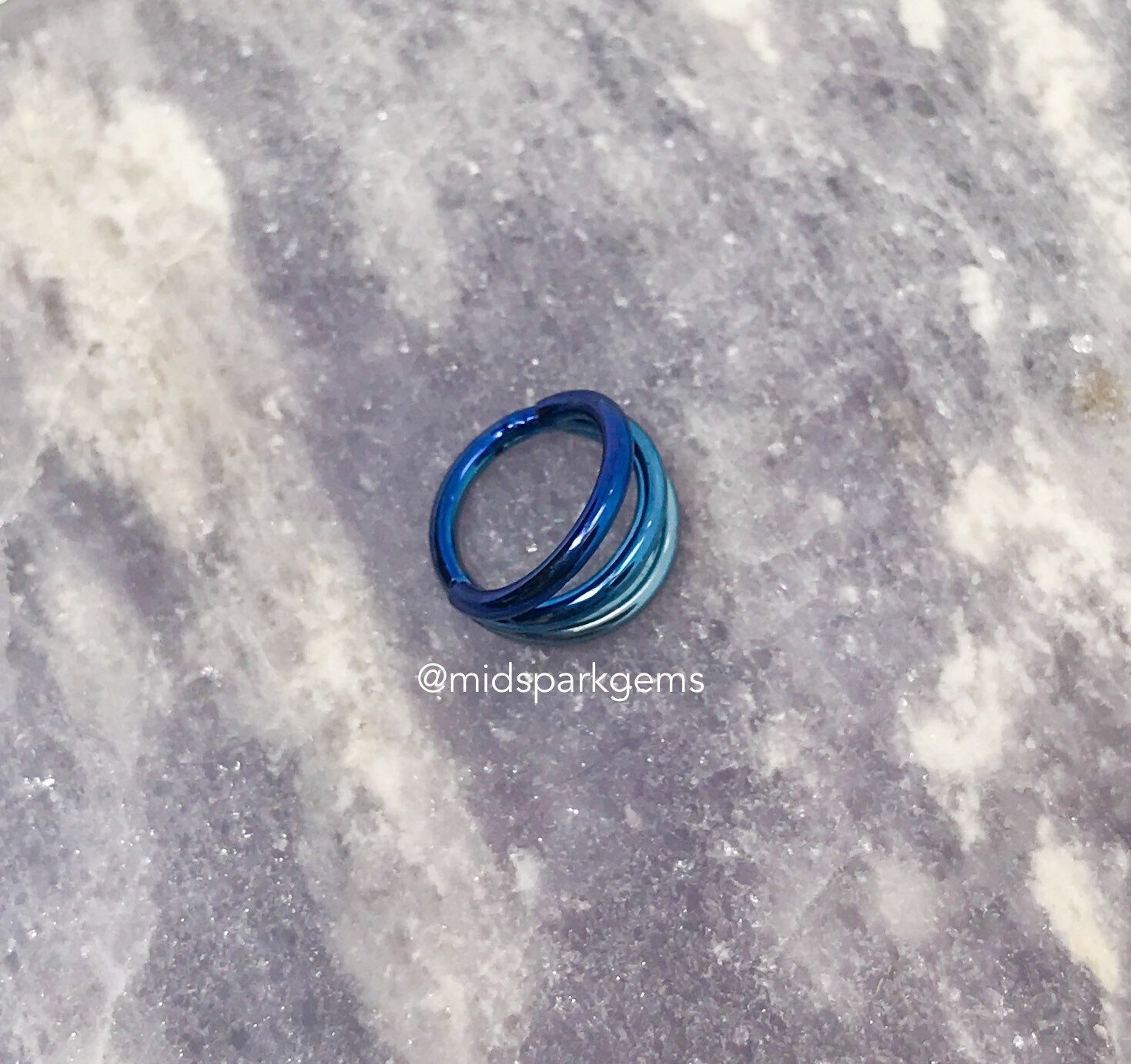 ARCTIC BLUE Triple Stack Fan Hinged Segment Ring Clicker | Etsy