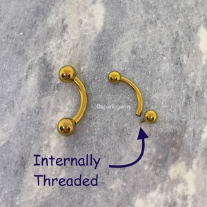 Extra Small Very Tiny Short Titanium Curved Barbell - Internally ...