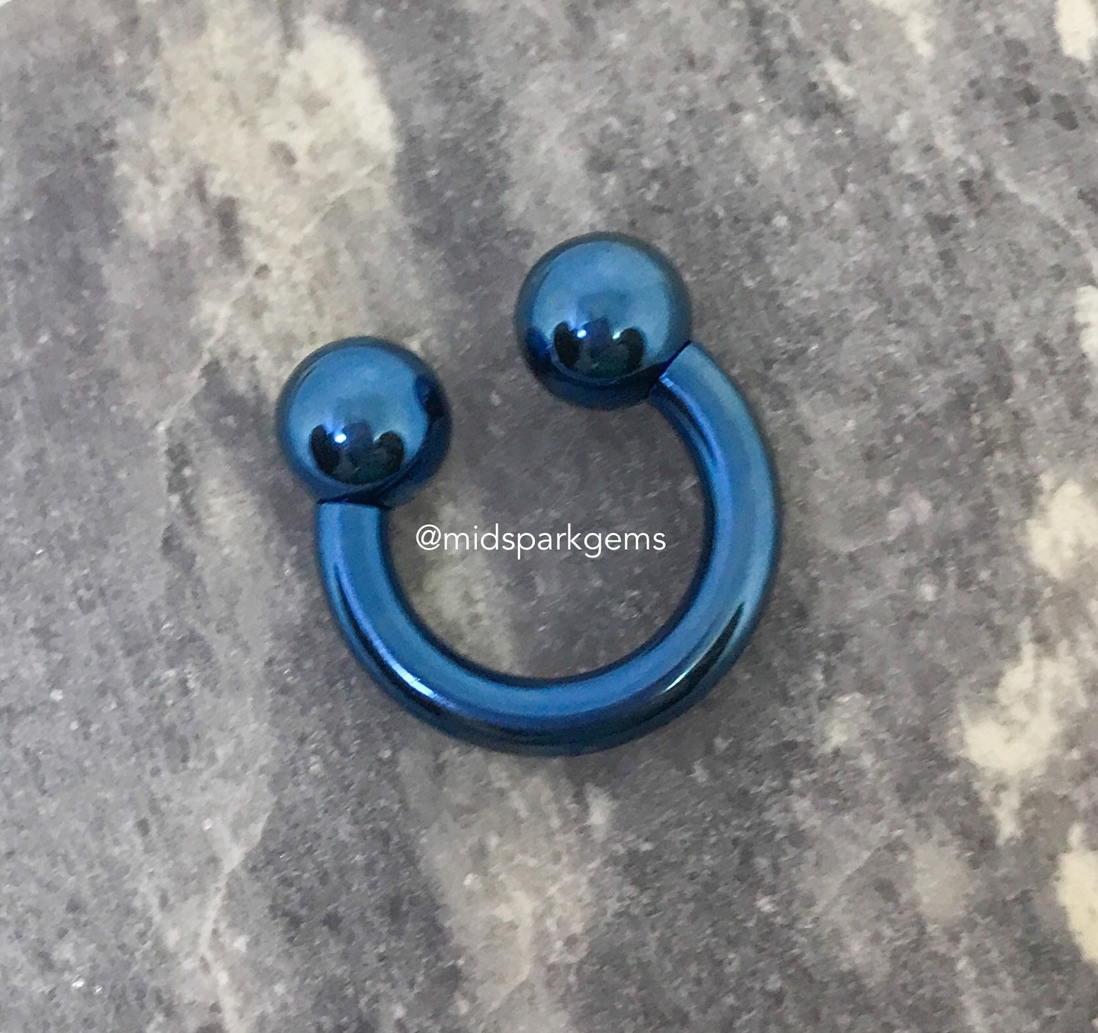 LIGHT BLUE (4G, 6G, 7G, 8G, 10G, or 12G) ASTM F136 Titanium Internally ...
