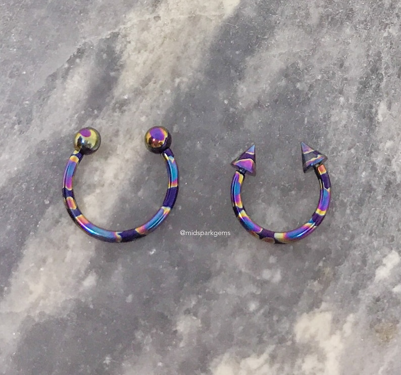 MIDNIGHT OIL SLICK Internally Threaded Anodized Titanium Astm - Etsy