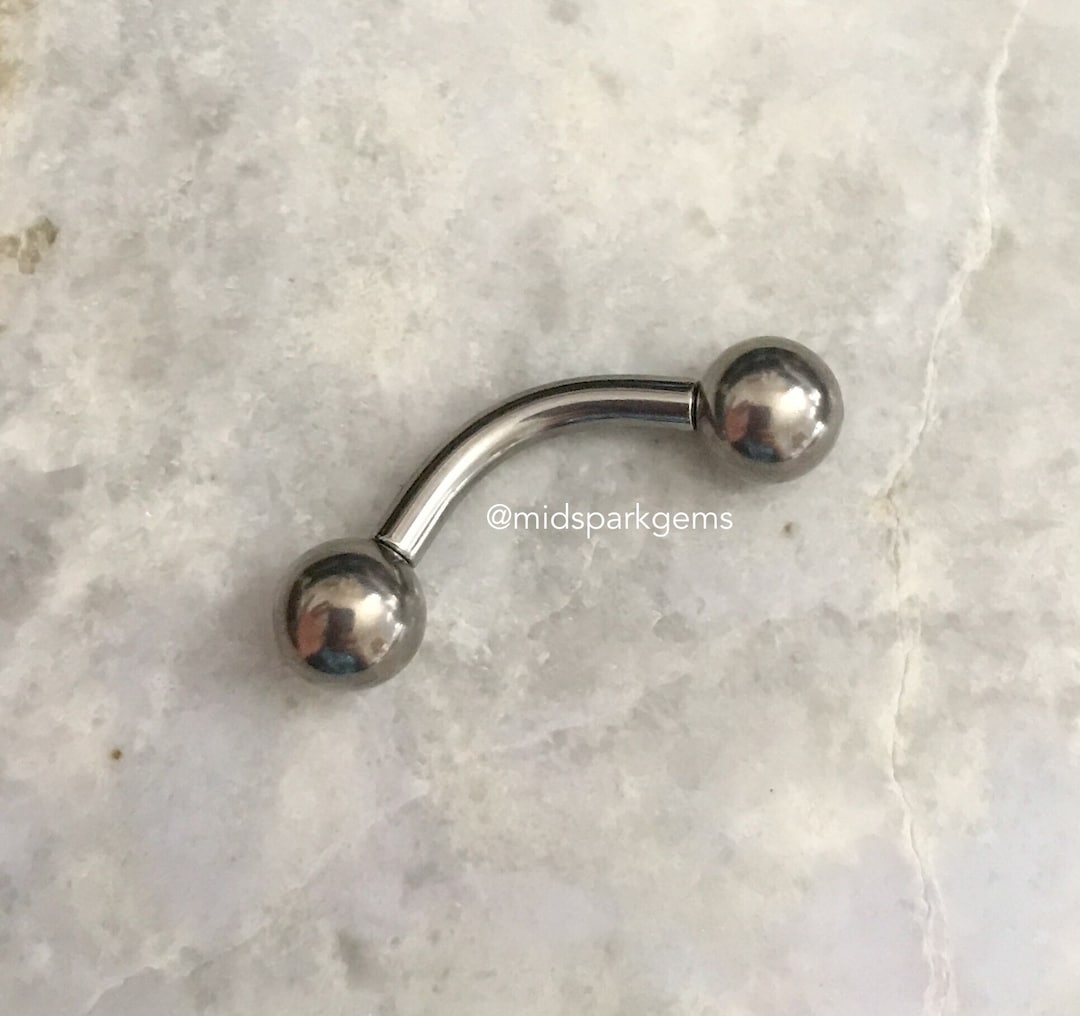 6G 7G 8G 10G 12G ASTM F136 Titanium Curved Barbell - Internally ...