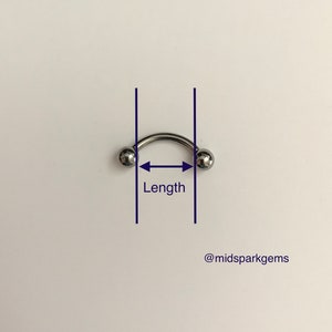 6G 7G 8G 10G 12G ASTM F136 Titanium Curved Barbell - Internally ...