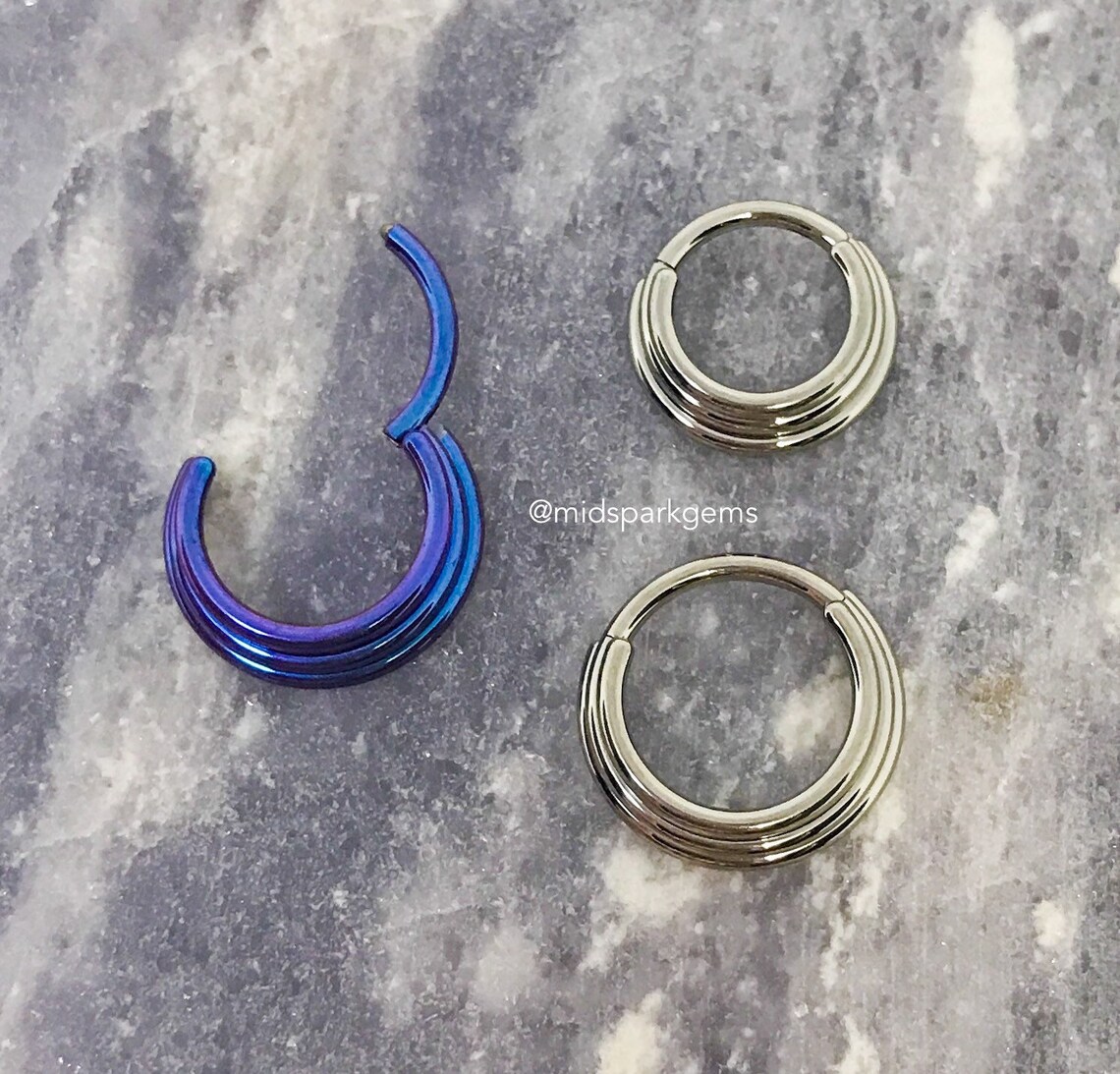 Triple Stack Tiered Hinged Segment Ring 16g Titanium Clicker - Etsy