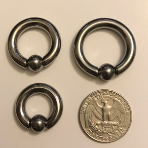 4G 5.0mm or 6g 4.0mm ASTM F136 Titanium Spring-loaded Captive Bead Ring ...