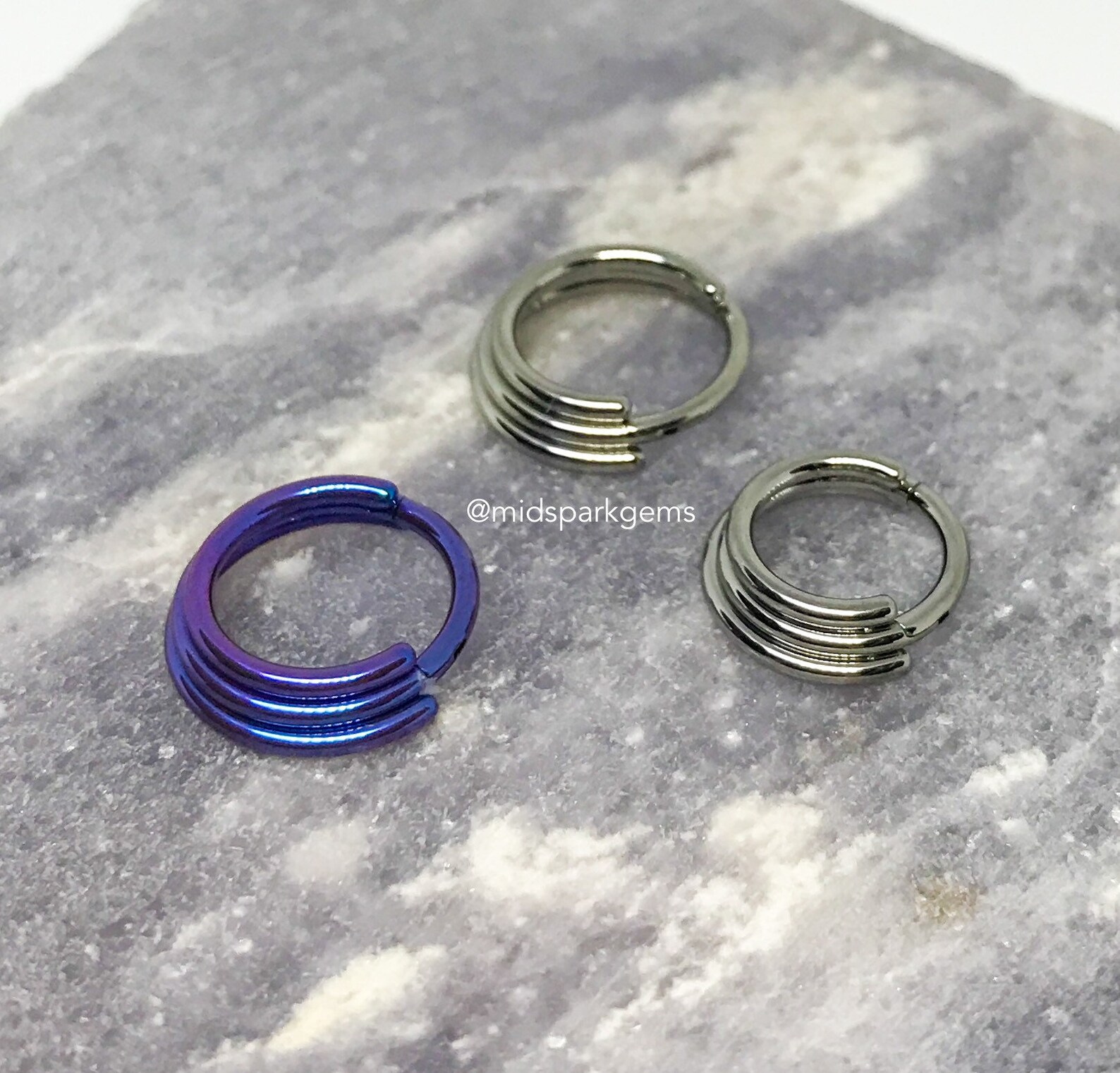 Triple Stack Tiered Hinged Segment Ring 16g Titanium Clicker - Etsy