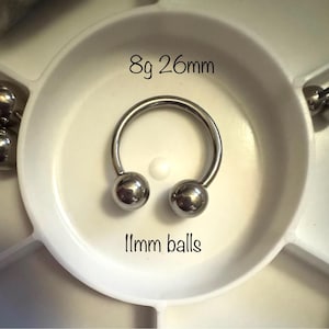 Bigger Diameter Titanium Horseshoe Circular Barbell Internally Threaded ...