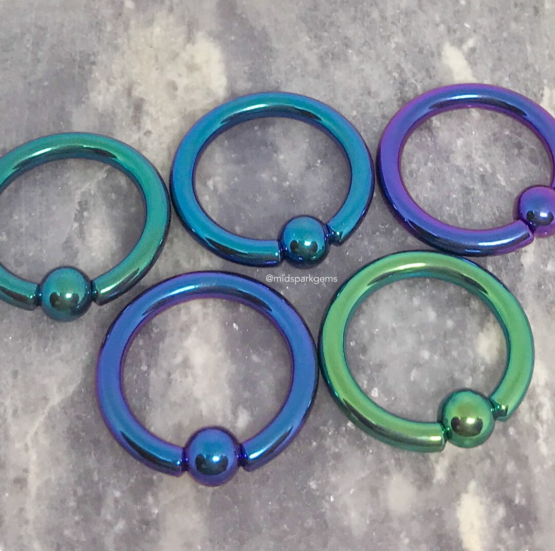 Choose From 20 Colors (7G, 8G, 10G, or 12G) - Heavy Gauge Captive Bead ...