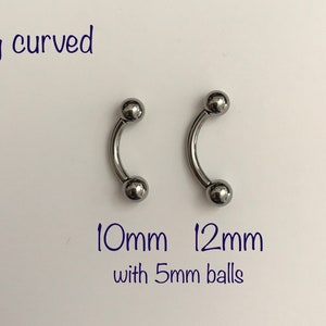 6G 7G 8G 10G 12G ASTM F136 Titanium Curved Barbell - Internally ...