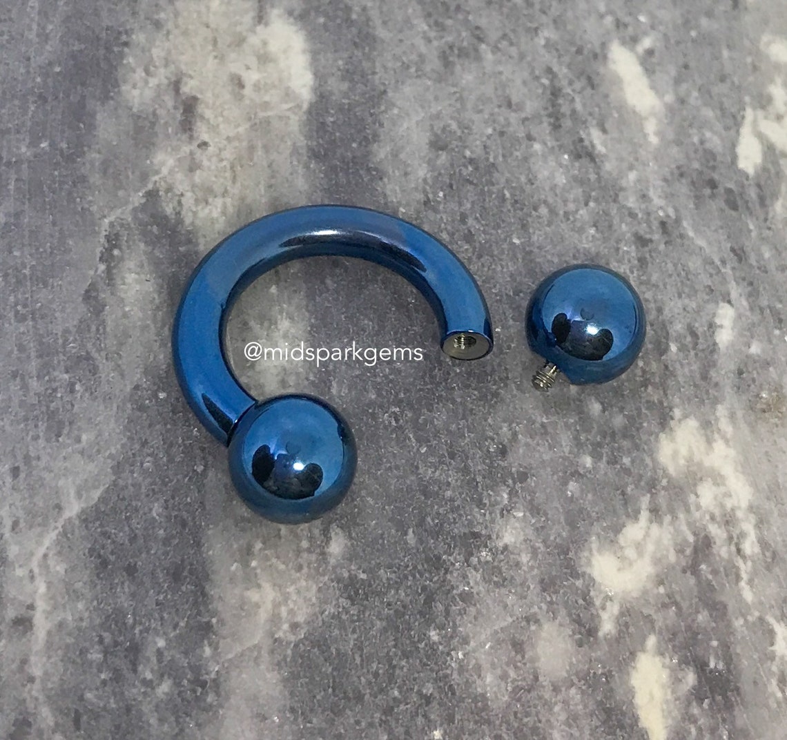 LIGHT BLUE (4G, 6G, 7G, 8G, 10G, or 12G) ASTM F136 Titanium Internally ...