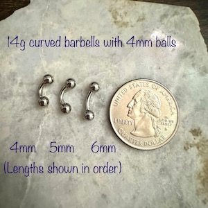 Extra Small Very Tiny Short Titanium Curved Barbell - Internally ...