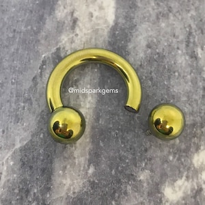 YELLOW (4G, 6G, 7G, 8G, 10G, or 12G) ASTM F136 Titanium Internally ...