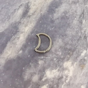 Choose From 20 Colors - Crescent Moon Hinged Segment Ring Titanium ...