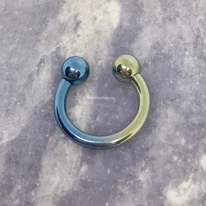 BLUE-GOLD Gradient (7G, 8G, 10G, 12G) - Bigger Gauge Horseshoe Circular ...
