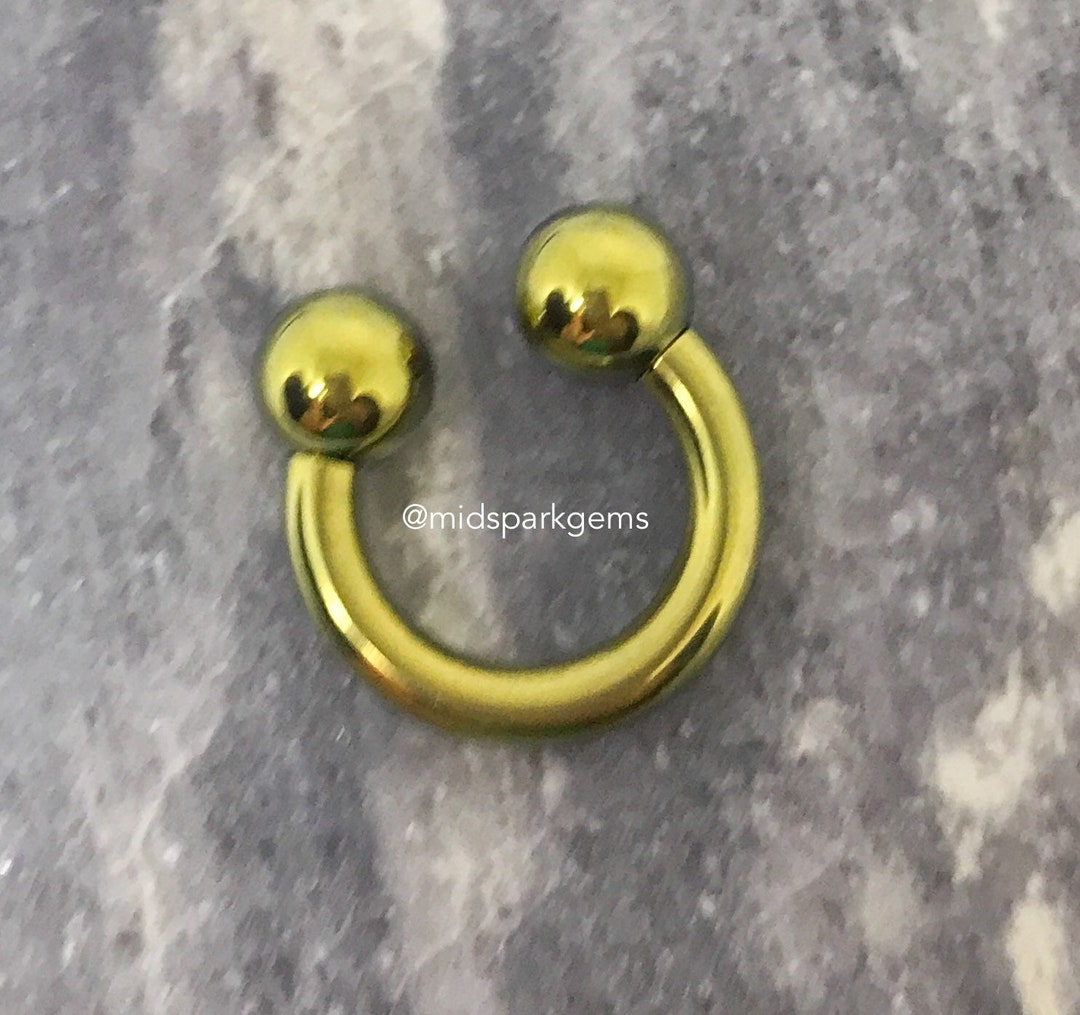 YELLOW (4G, 6G, 7G, 8G, 10G, or 12G) ASTM F136 Titanium Internally ...