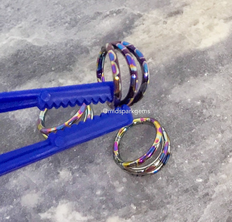 OIL SLICK Triple Stack Fan Hinged Segment Ring Clicker | Etsy