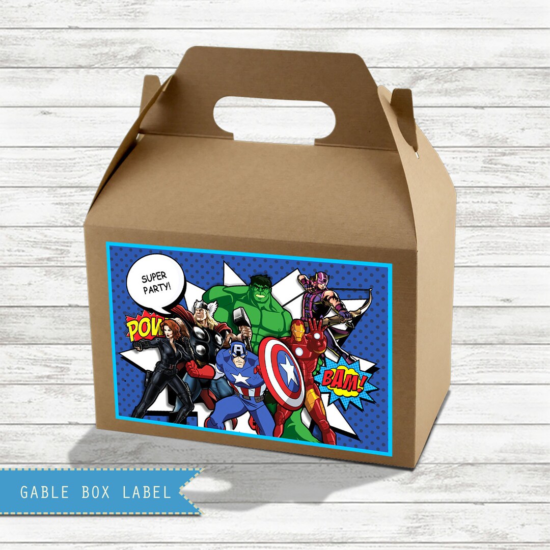 Avengers Gable Box Labels Avengers Party Avengers Printable - Etsy
