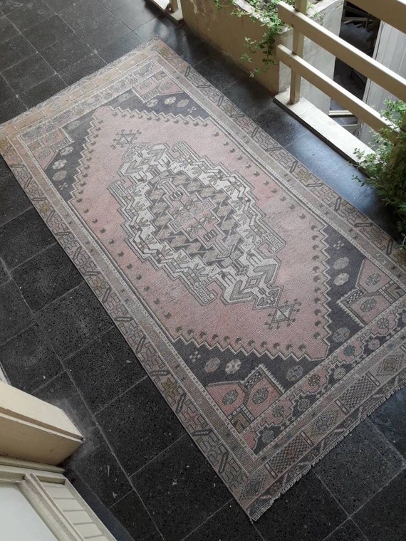 Large Vintage Turkish Rug Blue Large Rug Large Oushak Rug | Etsy