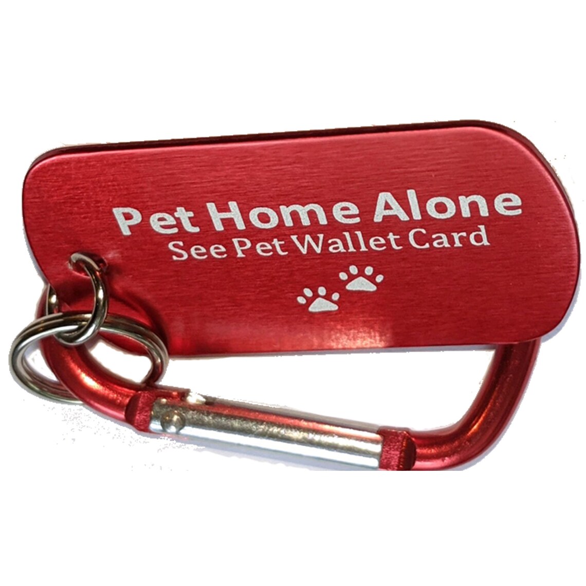 Pet Home Alone ID Tag/keychain With Carabiner Pet Emergency | Etsy