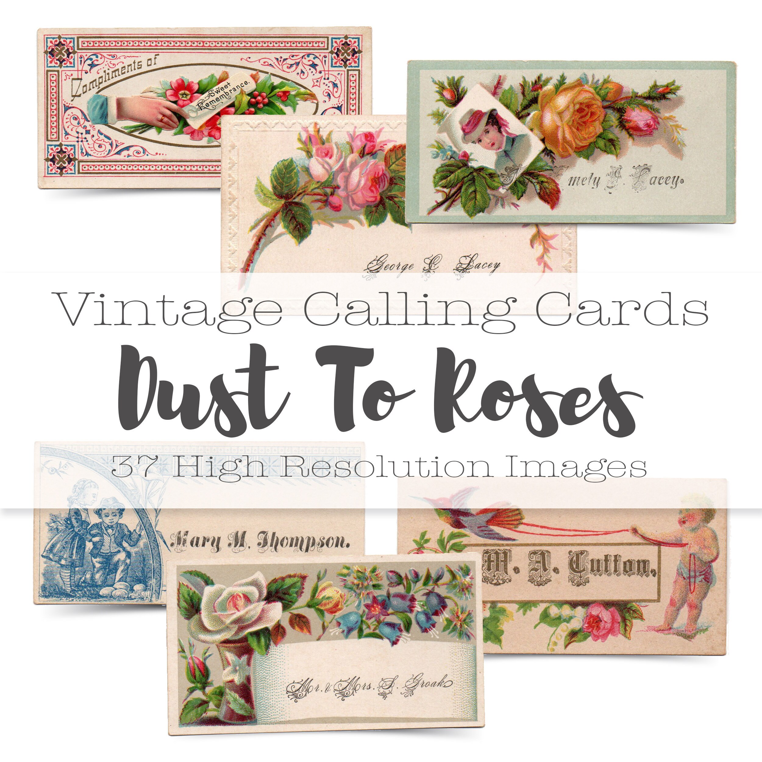 Vintage Victorian Calling Cards // Junk Journal Supplies // - Etsy