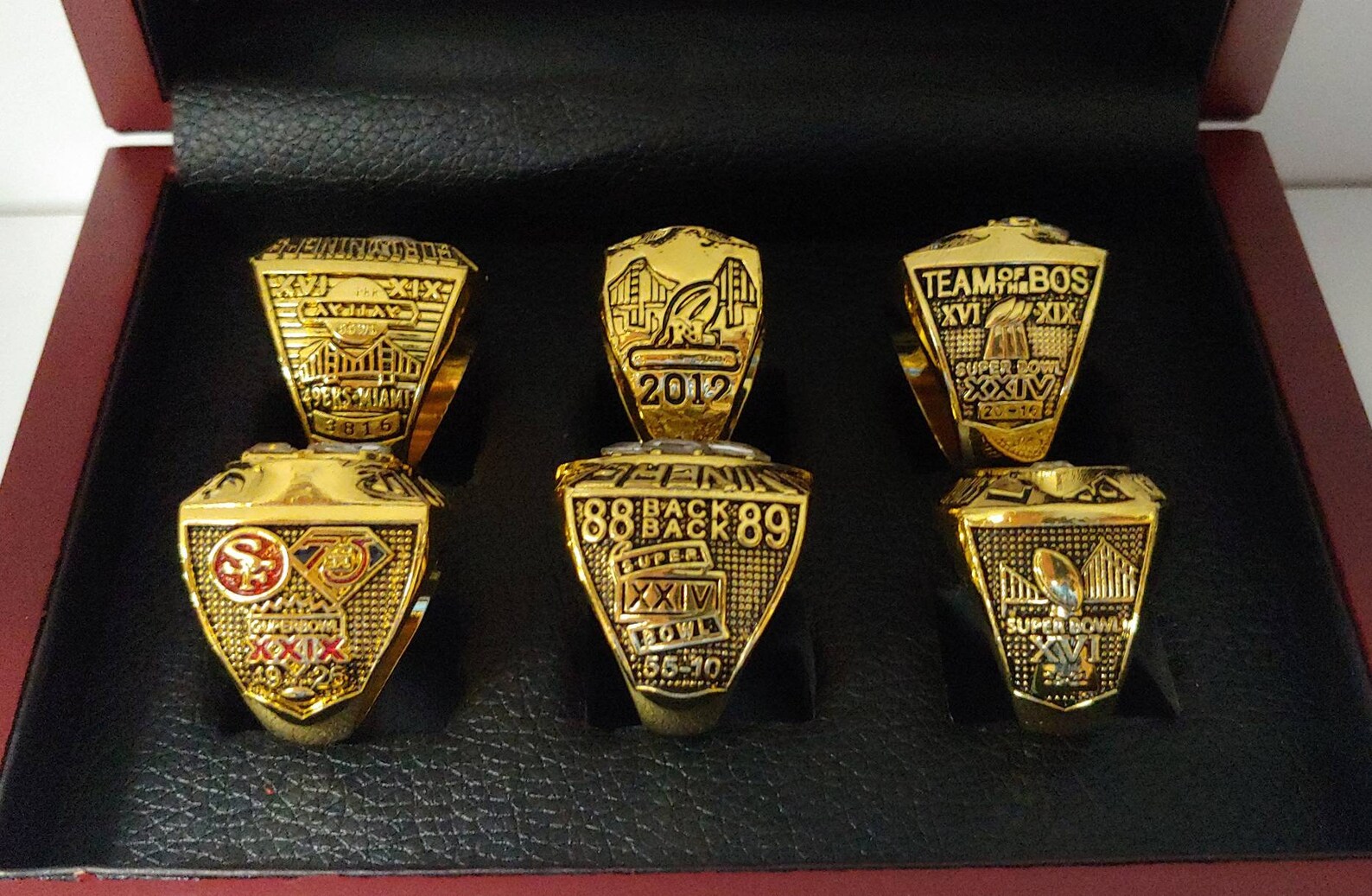 San Francisco 49ers Super Bowl Champions 6 Ring Set W Box | Etsy
