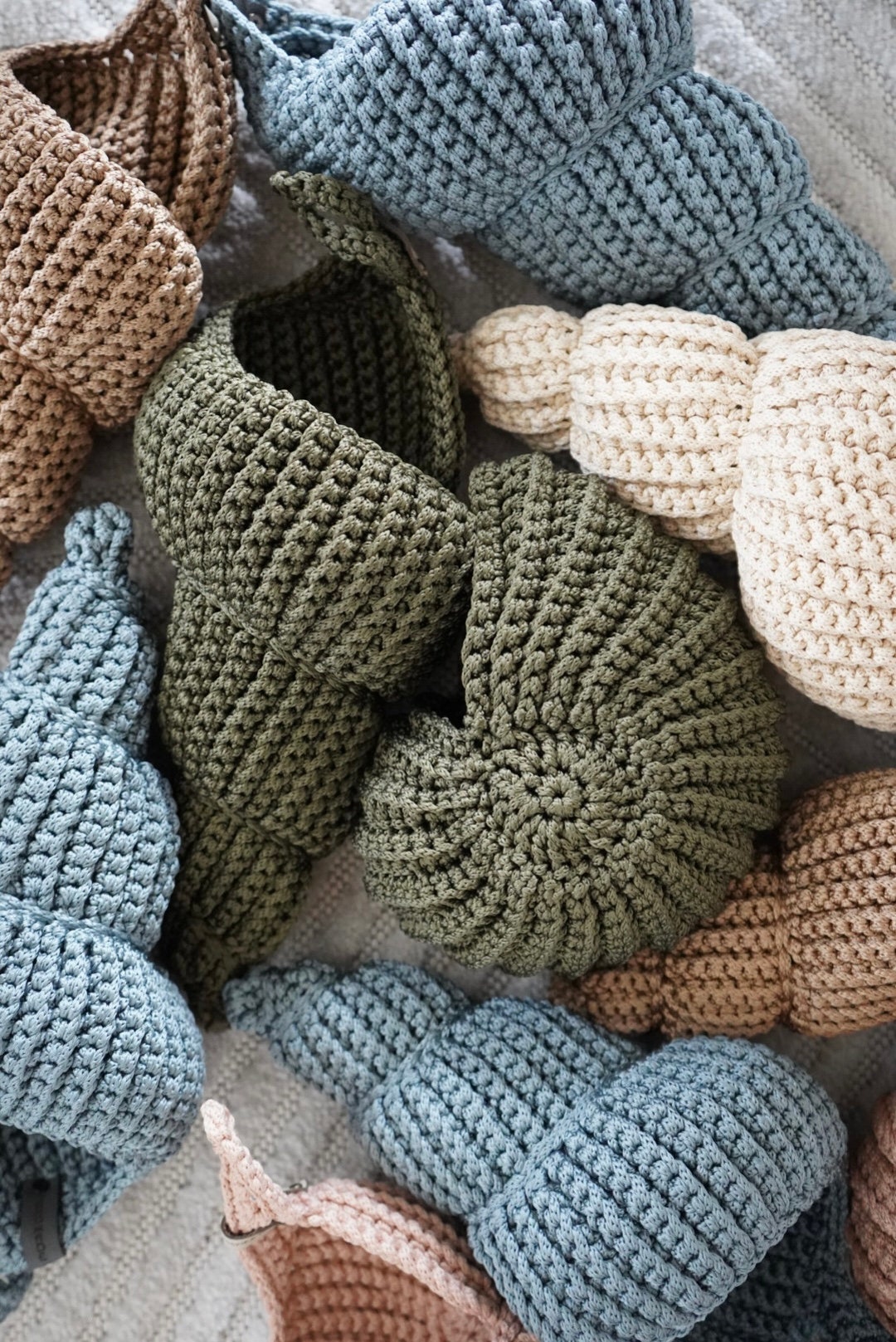 Crocheted Shell Basket - Etsy
