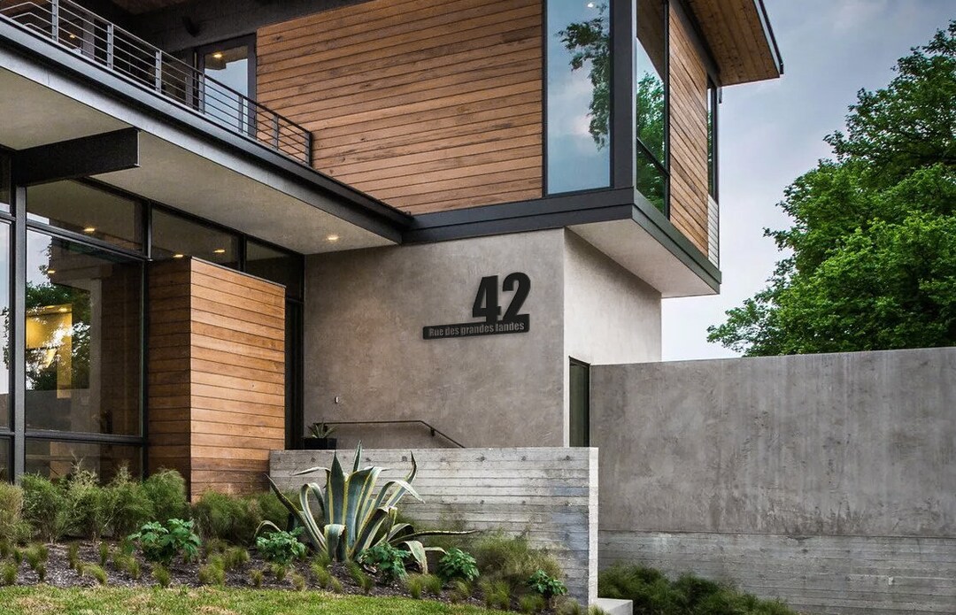 Custom Modern House Number & Street Name | Premium Acrylic | Weather ...