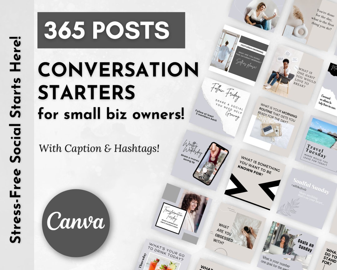 365 CONVERSATION STARTERS for Small Biz Owners - 365 Complete Posts ...