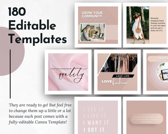 Boutique Social Media Content Bundle 180 Niche Posts, Ready-to-brand ...