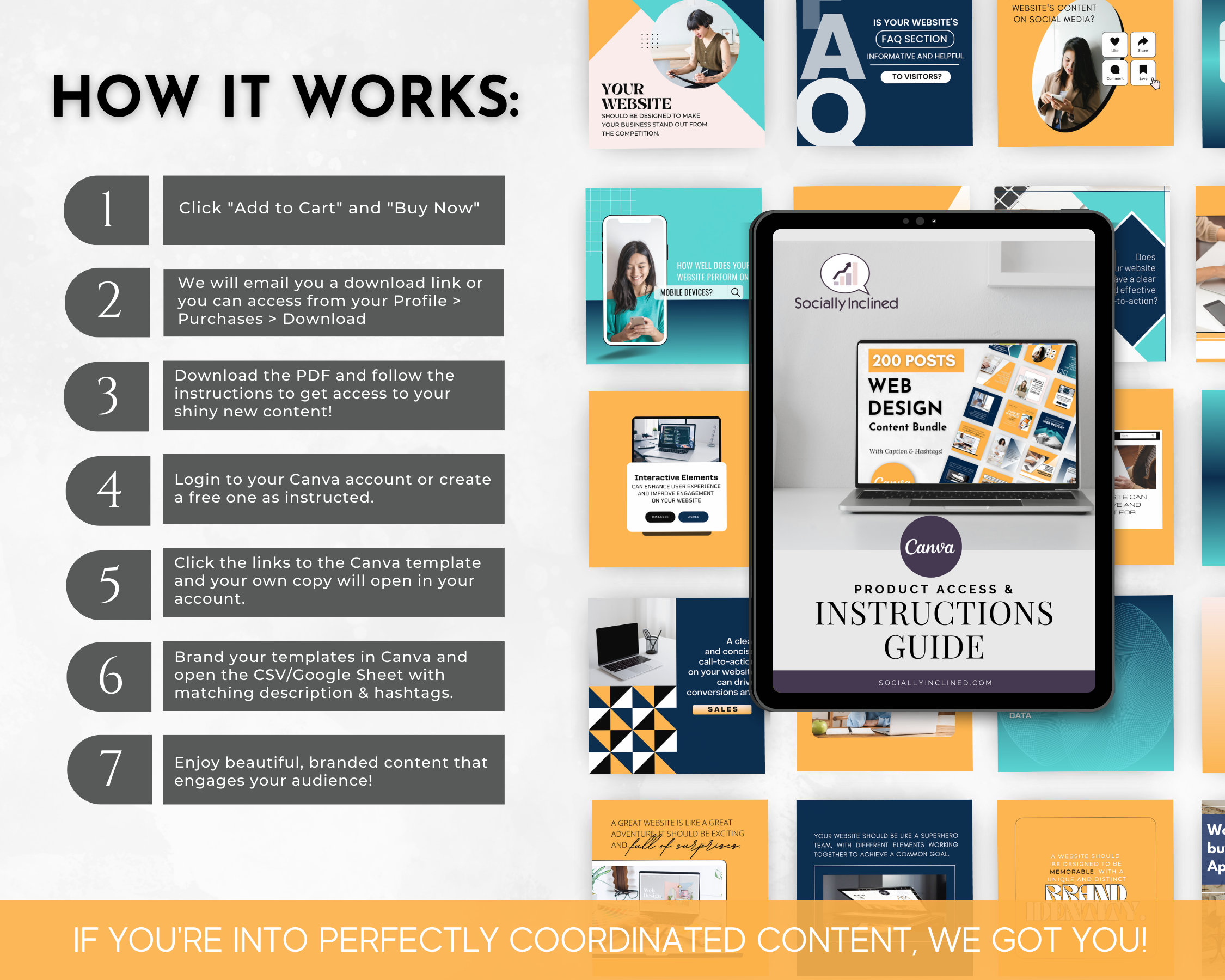 Web Design Social Media Content Bundle 200 Social Posts - Etsy