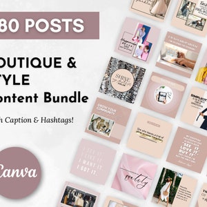 Boutique Social Media Content Bundle - 180 Niche Posts, Ready-to-brand ...