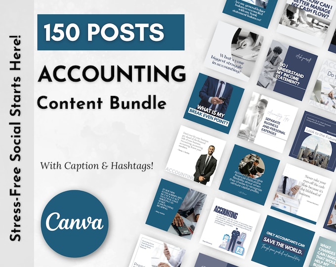 Accounting Social Media Content Bundle - 150 Niche Posts, Ready-to ...
