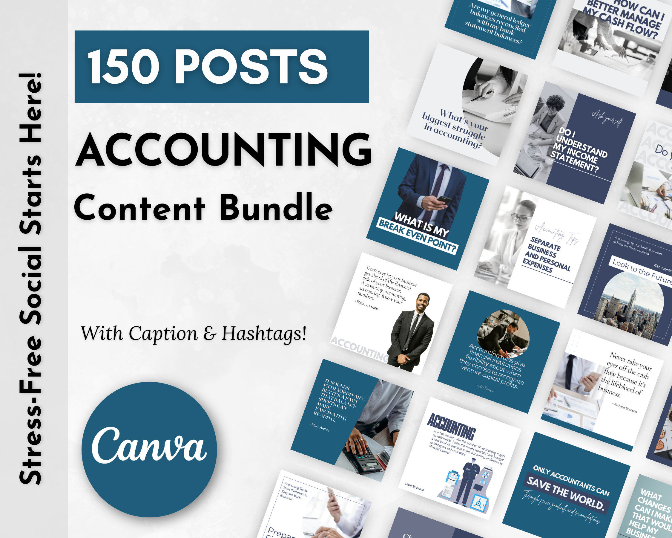 Accounting Social Media Content Bundle: 150 Ready-to-brand Posts - Etsy