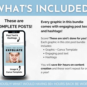 Skincare Social Media Post Bundle: 200 Beauty Images, Captions ...