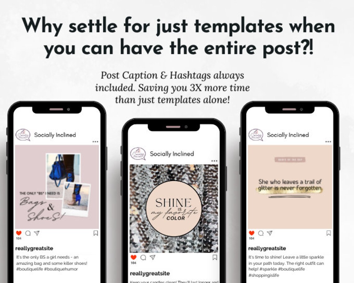 Boutique Social Media Content Bundle 180 Niche Posts, Ready-to-brand ...