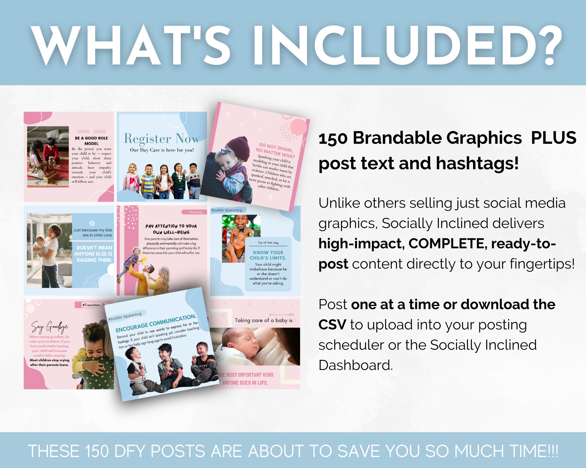 Childcare Content Bundle 150 Complete Posts Captions, Hashtags, Canva ...