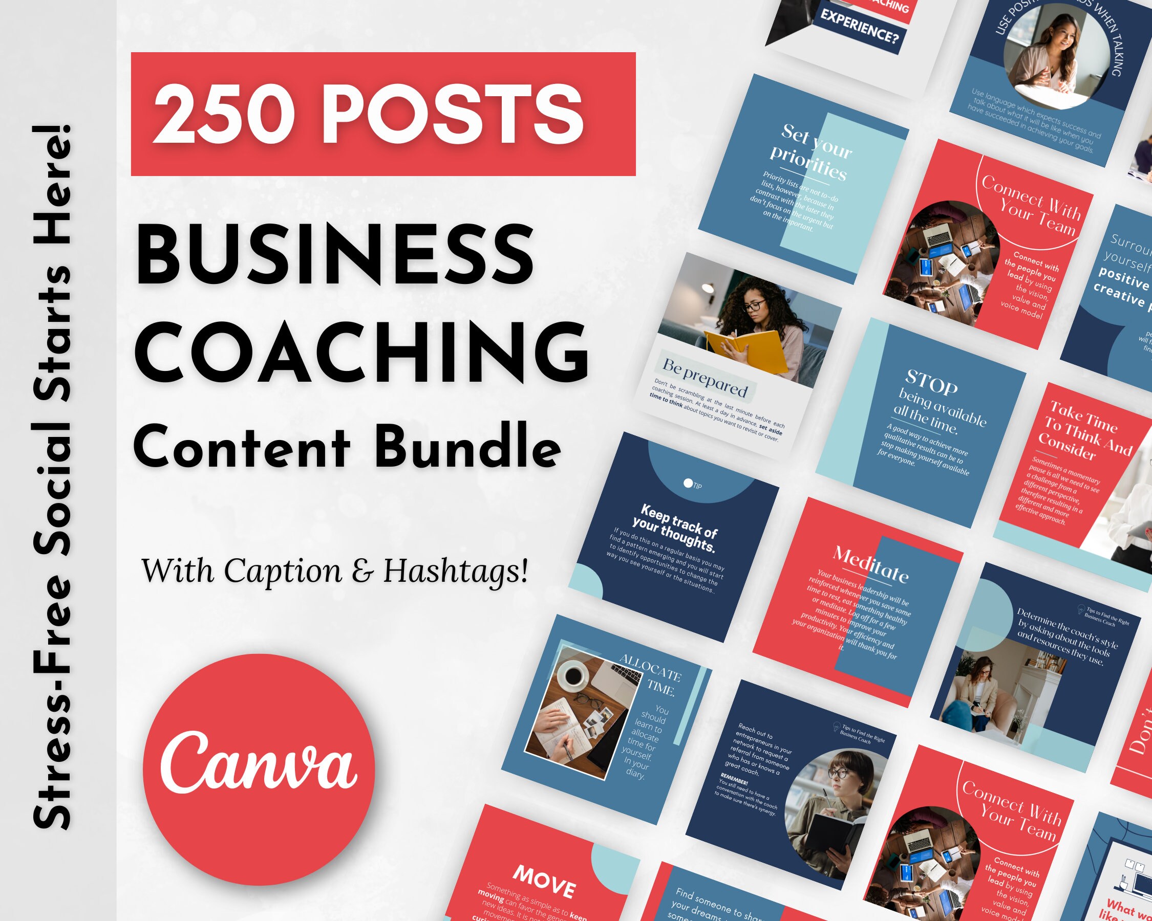 Business Coaching Social Media HUGE Content Bundle 250 Niche Posts ...