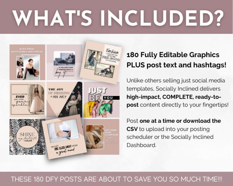Boutique Social Media Content Bundle - 180 Niche Posts, Ready-to-brand ...