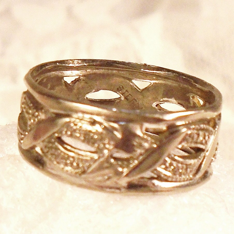 Art Deco Wedding Ring Antique Ring Chain Link Cut Out | Etsy