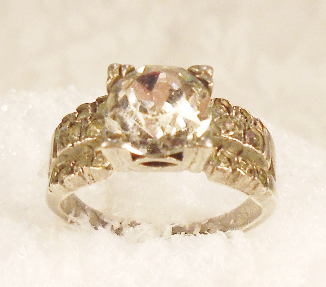 Art Deco Engagement Ring, Art Deco Paste Ring, 17-stone Ring, Antique ...