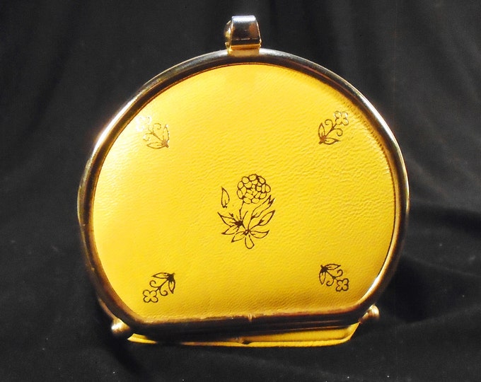 Vintage Yellow Leather Expandable Coin Purse, 1960s Designer Change ...