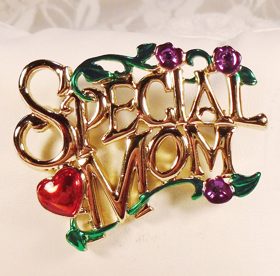 Special Mom Brooch, Vintage 1970s Signed Danecraft, Gold Tone ...