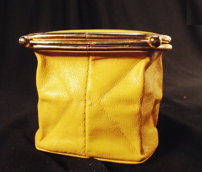 Vintage Yellow Leather Expandable Coin Purse 1960s Designer | Etsy