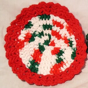 Christmas Washcloth Set, Red White Green, Crochet Washcloths, 100% ...