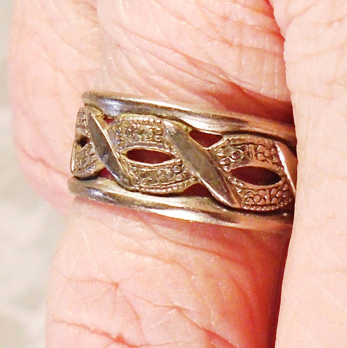 Art Deco Wedding Ring Antique Ring Chain Link Cut Out - Etsy